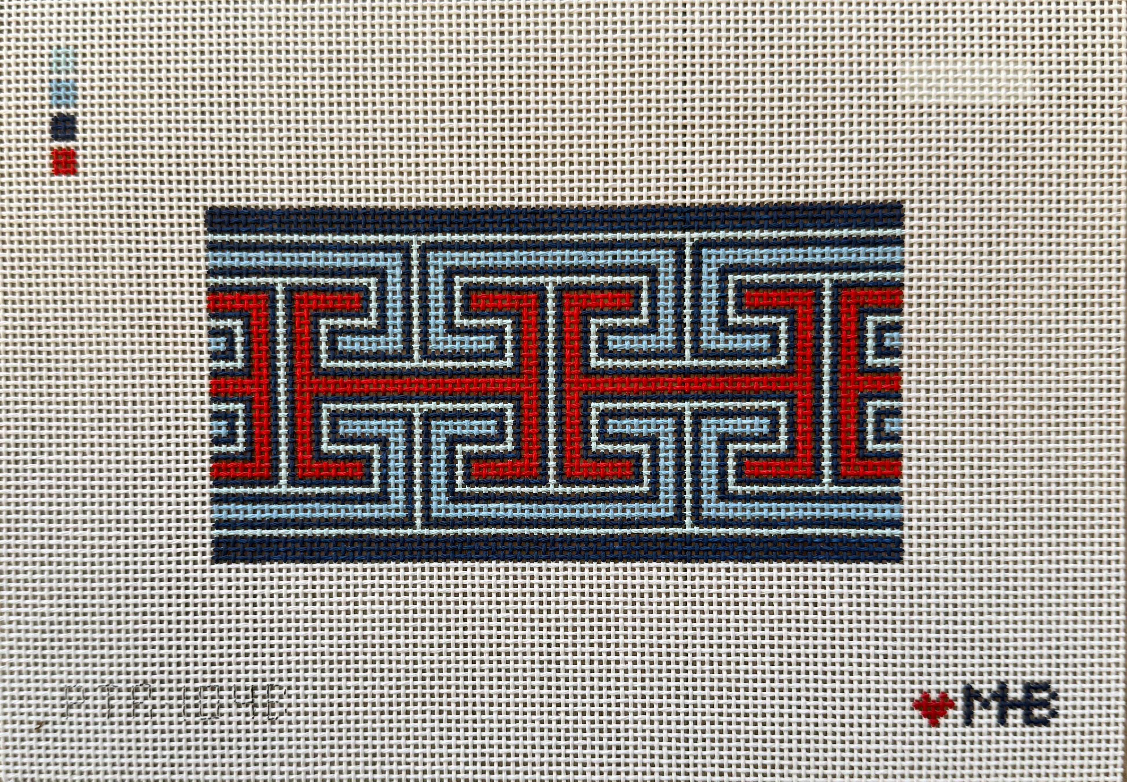 Greek keys 6x3 blue/red
