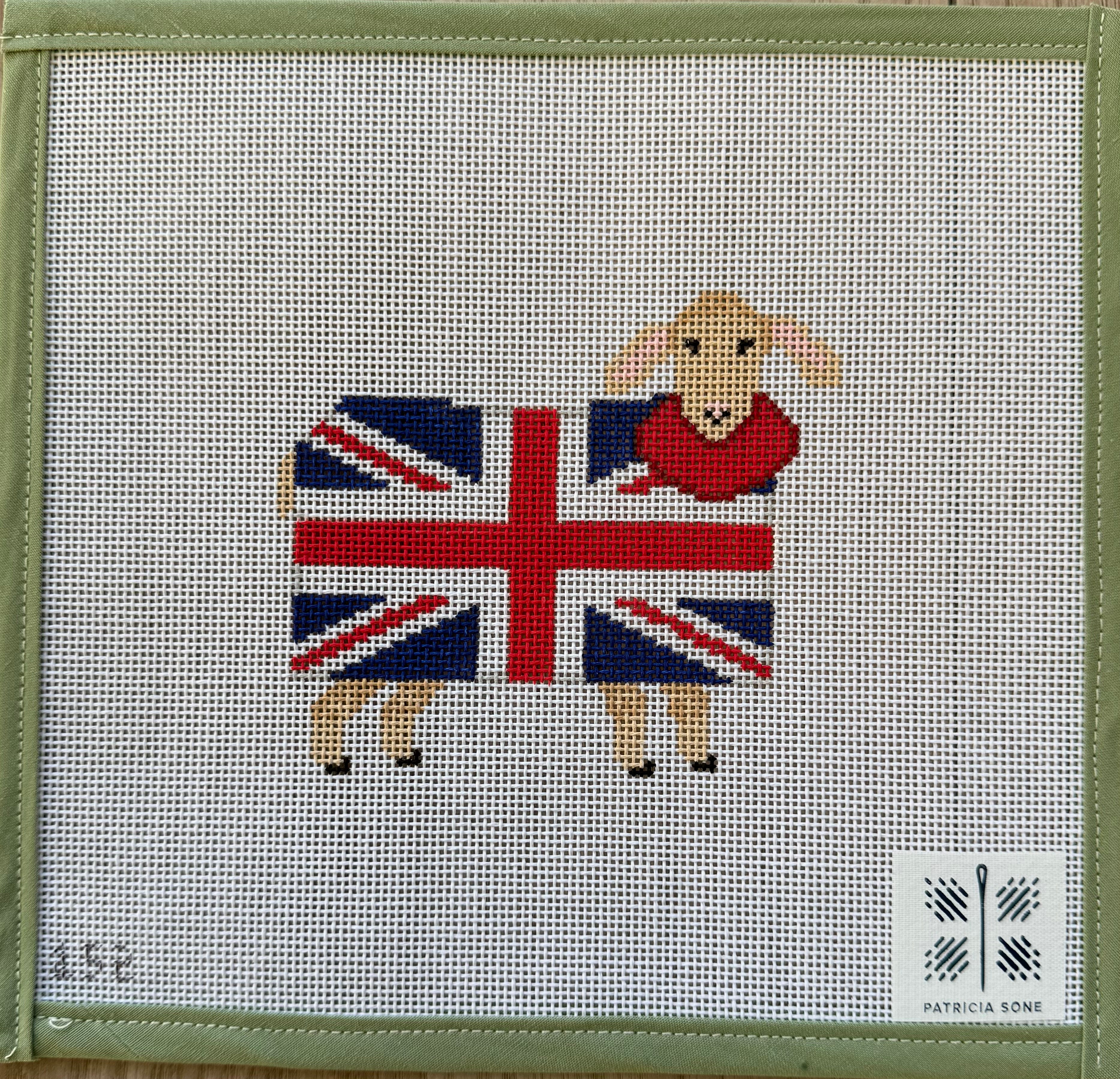 Sheep with Union Jack with stitch guide